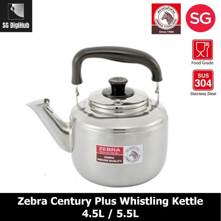 Zebra Century Plus 4.5L / 5.5L Stainless Steel Whistling Kettle ...