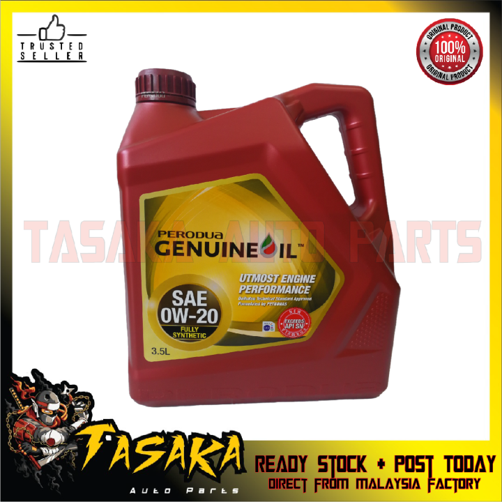 Original Perodua 0w20 Fully Synthetic Engine Oil API SN (3.5L) Aruz ...