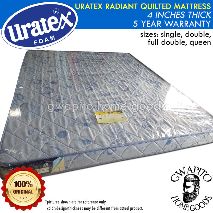 Uratex Radiant Quilted Mattress 4 inches thick 100% Original ( 36x75 ...
