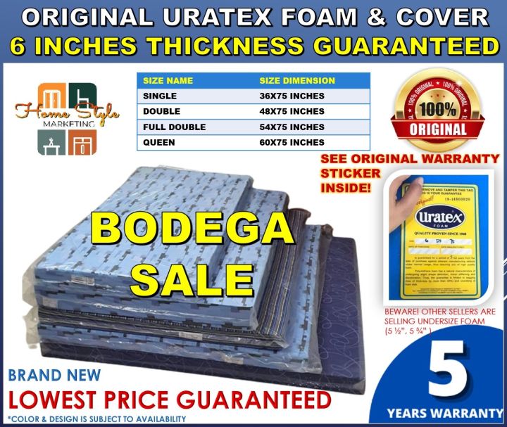 URATEX FOAM WITH POLYESTER COVER ( 6 INCHES ) | Lazada PH