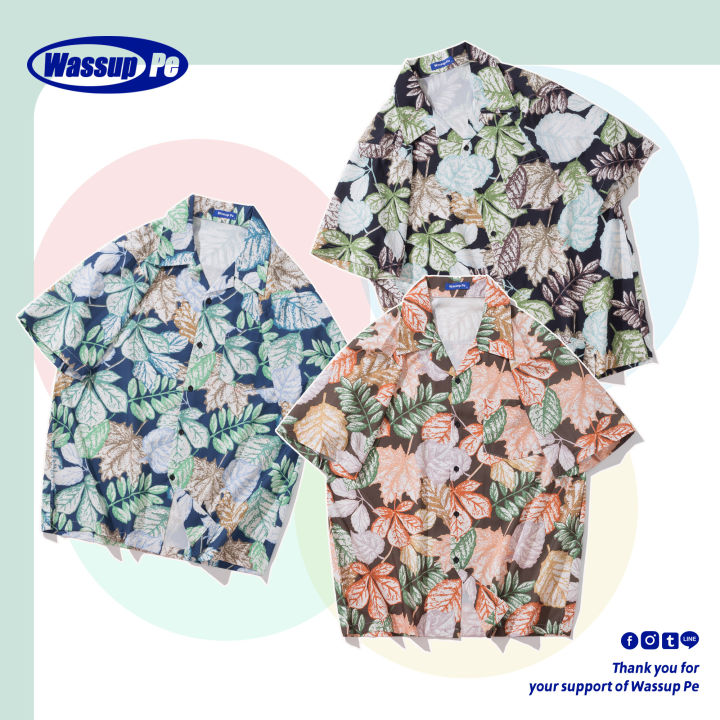 2024 เสื้อฮาวาย เสื้อเชิ้ตแขนสั้น ทรงหลวม ลายดอกไม้ พลัสไซซ์ สไตล์ฮาวาย ...