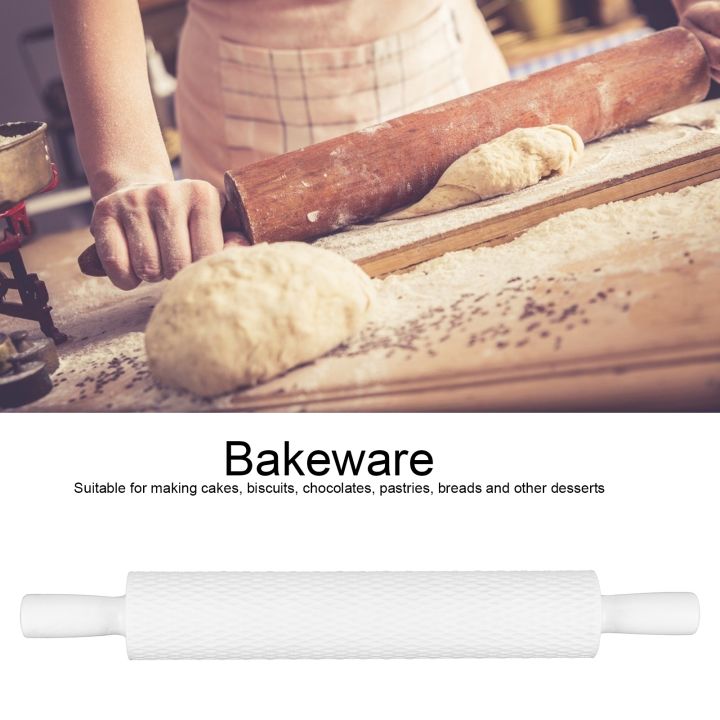 Cake Rolling Pin Decorating Tool Safe Food Grade Plastic Embossing ...
