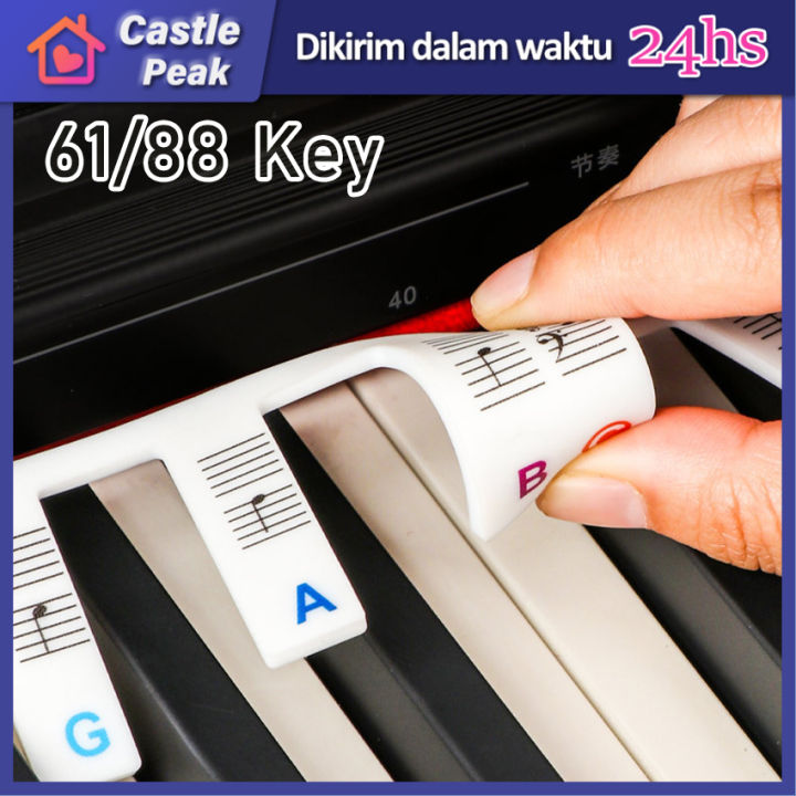 stiker label sticker tuts nada keyboard piano dengan notasi balok dan ...