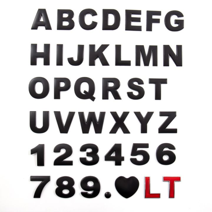 1 x 45mm Matt Black Metal 3D DIY Alphabet Letter Number Emblem Motor ...