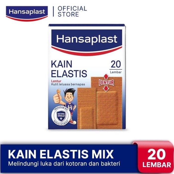 Hansaplast Kain Elastis Lentur 1 Box isi 20 pcs Lembar Handyplast ...