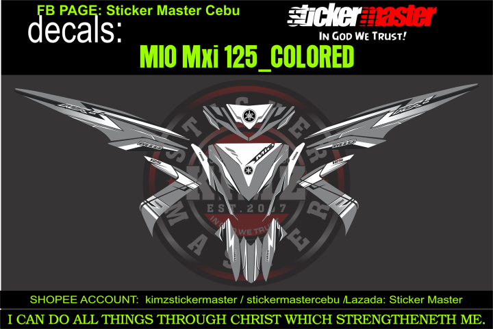 MIO MXI 125 FULL DECALS COLORED GRAY | Lazada PH