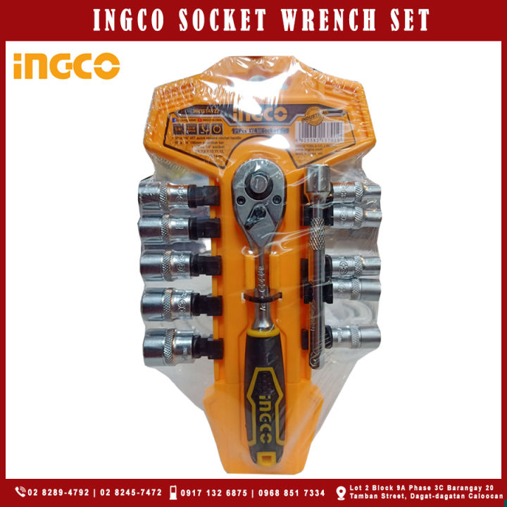 INGCO HKTS14122 12pcs 1/4inch Socket Wrench Ratchet Set | Lazada PH