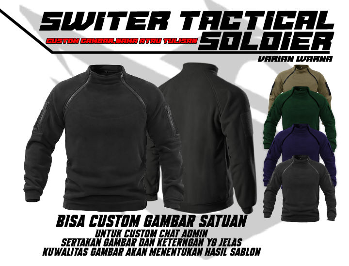 switer tactical soldier/bisa custom satuan logo dan tulisan | Lazada ...
