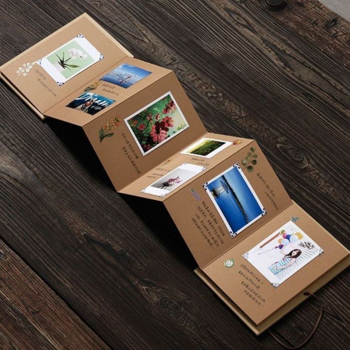 SHUBOTE MEIGUI Folding Accordion Photo Album Gift Kraft Paper Photocard ...