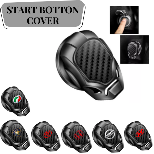 Carbon fiber Alloy Car Engine Ignition Push Start Button Cover ...