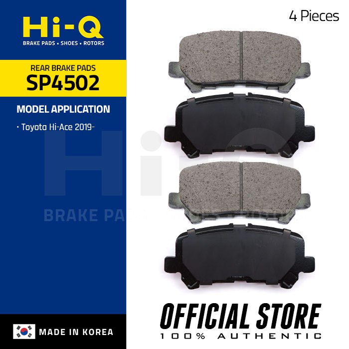 Hi-Q Rear Brake Pads for Toyota Hi-ace 2019 SP4502 HiQ | Lazada PH