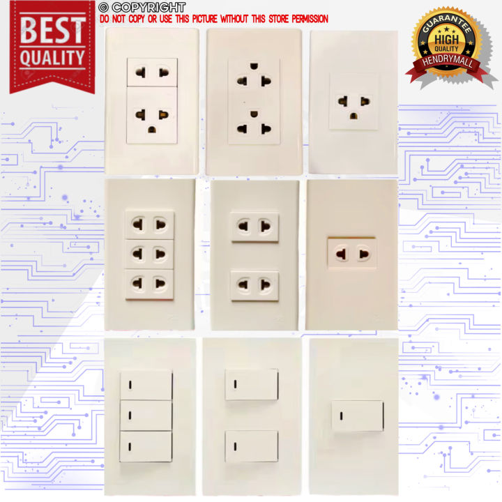 FSL Universal Wide Series 1 , 2 , 3 Gang Outlet / 1 , 2 , 3 Gang Switch ...