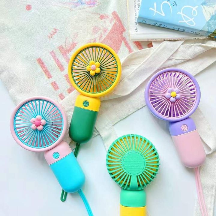 Portable USB Rechargeable Flower Candy Color Handheld Fan | Lazada PH