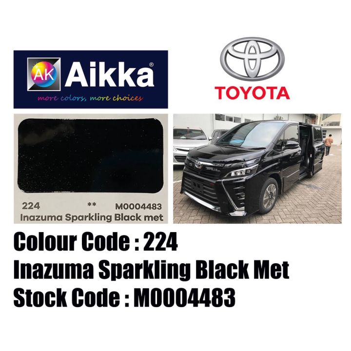 TOYOTA 224 INAZUMA SPARKLING BLACK METALLIC Aikka 2K Paint / Cat Bancuh ...