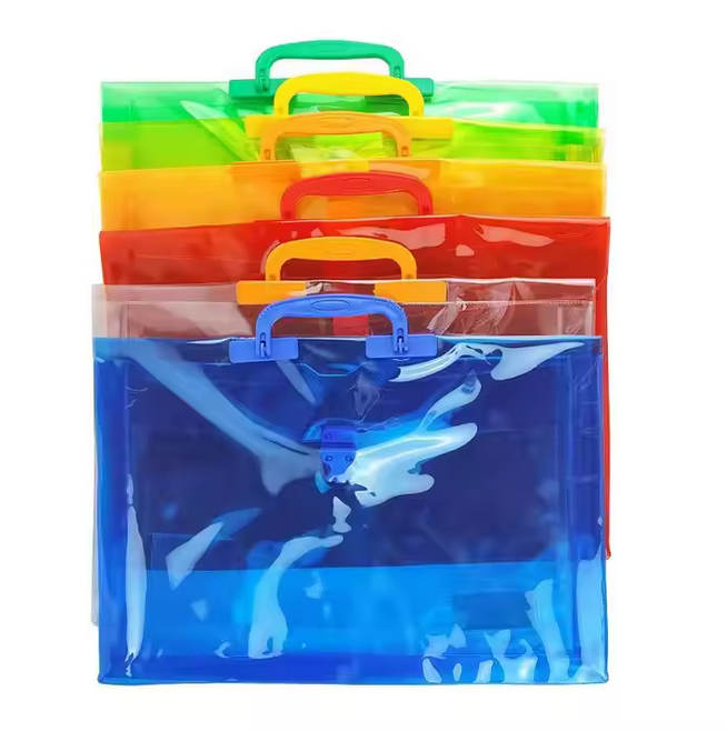 Expanding Colored Long Plastic Envelope with Handle file documents and ...