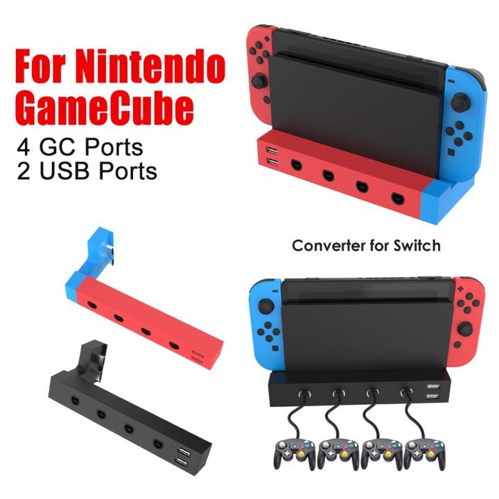 For Nintendo Gamecube Wired Controller Switch Base Adapter 4 Ports ...