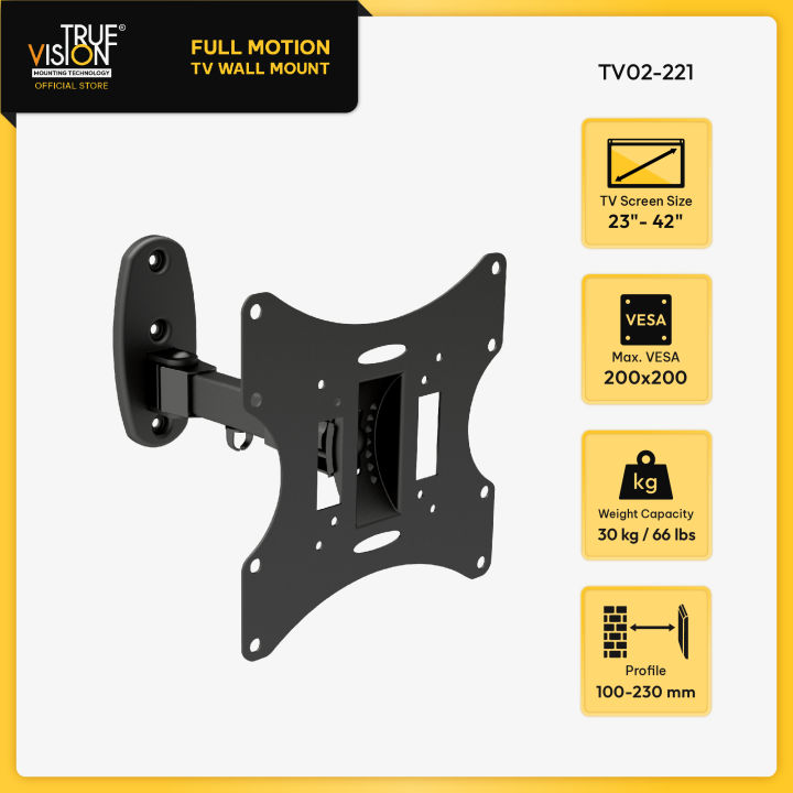 True Vision Tilt/Swivel Flat TV Wall Mount Bracket w/ Screw for 23"-42 ...