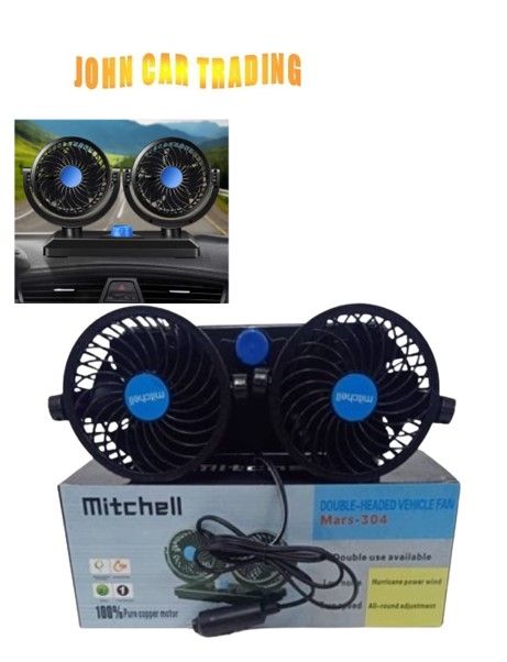 12V Car Fan 360° Double Head Rotating Car Fans Dashboard Fan Truck Fan ...