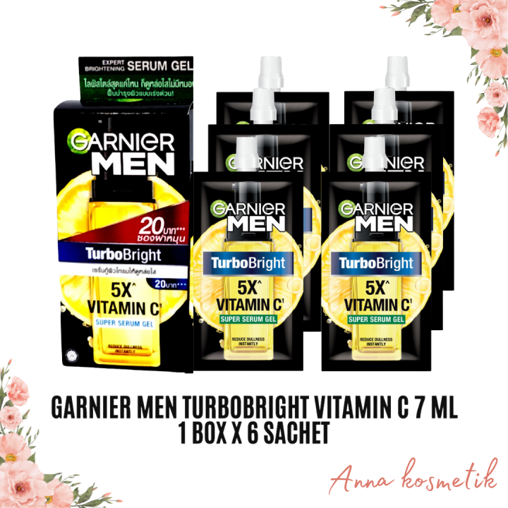 Garnier TurboBright Brightening Vitamin C Super Serum Gel 1 Box (isi 6 Sachet) | Lazada Indonesia