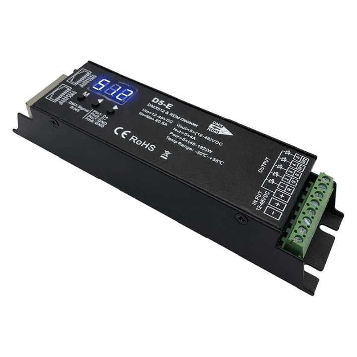 5 Channel Decoder with RDM Digital Display,DMX512 Dimmer Driver PWM ...