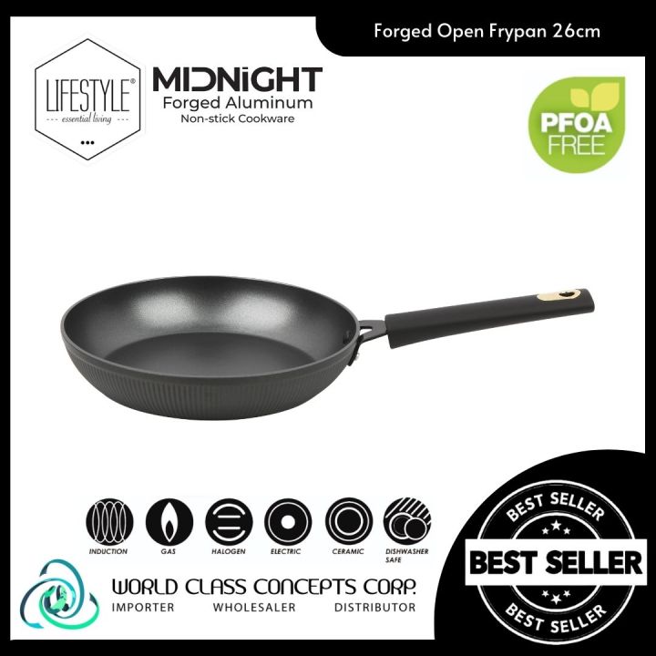 Lifestyle Cookware Midnight Collection Frypan Forged Aluminum Non ...