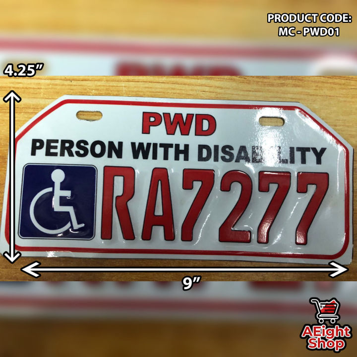 pwd plate plaka person with disability | Lazada PH