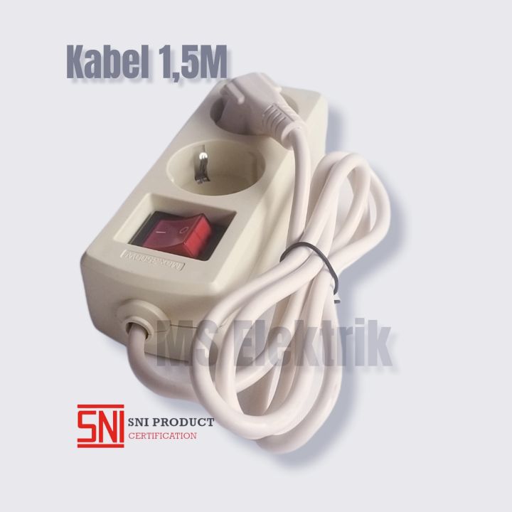 Stop Kontak 2 Lubang + Kabel 1,5M / 3M / 5M SNI / Socket Cable ...