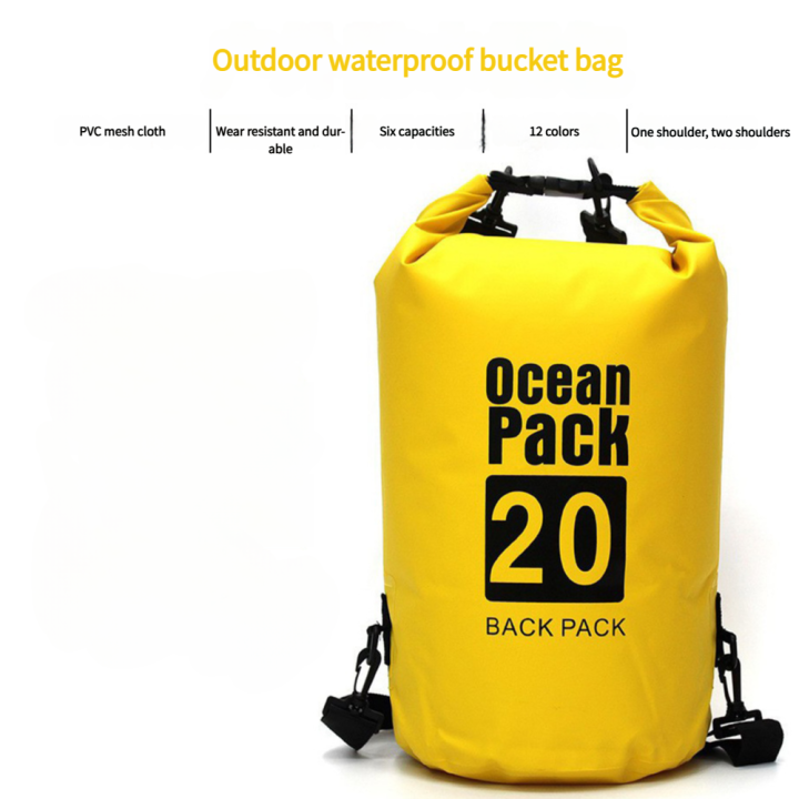 Dual-Strap Waterproof Floating Bag - 20L Dry Sack for Rafting/Swimming ...