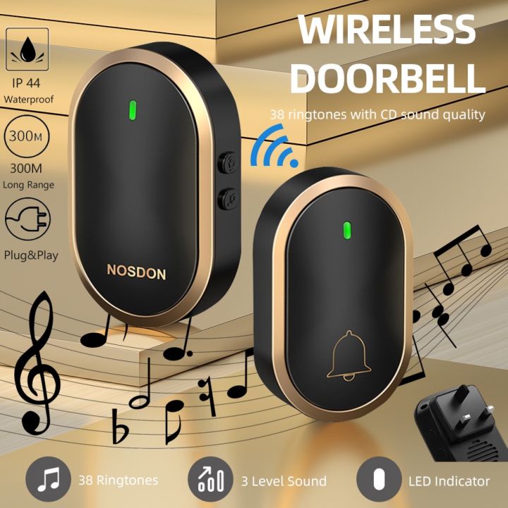 Wireless Doorbell Smart Door Bell 60 Chime 110DB 300M Long Range ...