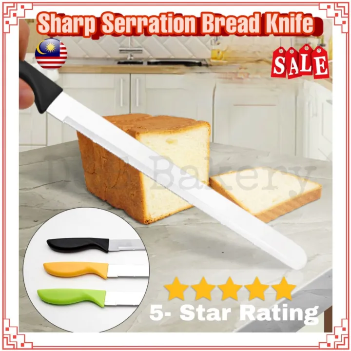 🇲🇾dands 10 12 Serrated Sharp Bread Knife Cake Knife Pisau Roti Pisau