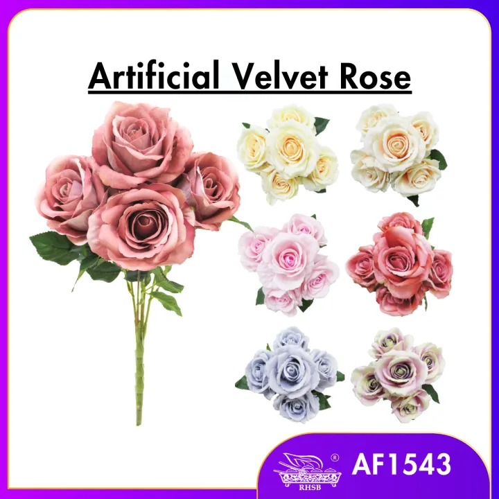 ARTIFICIAL VELVET ROSE /BUNGA ROSE /ARTIFICIAL FLOWER /BUNGA HIASAN ...