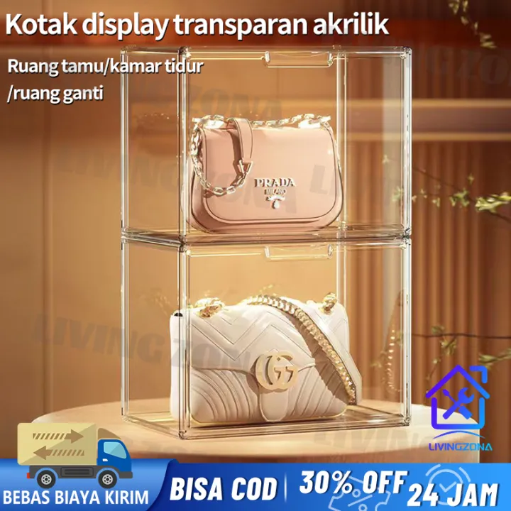 Storage Box Tas Acrylic Transparent Display Kotak Penyimpanan Sepatu ...
