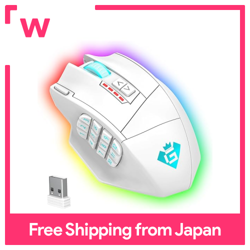 MMO Wireless Gaming Mouse, 16000 DPI, RGB Backlit, Type-C Rechargeable ...