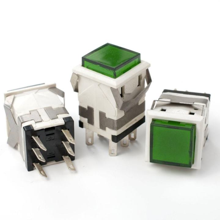 KD2 Push Button DPDT OFF/(ON) Momentary Switch 125V/6A 250V/3A GREEN ...