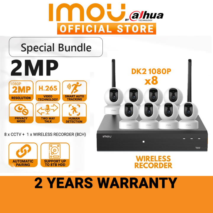 Imou 8 x DK2 1080P NVR Wireless Recorder 8 Channel Indoor IP Camera All ...