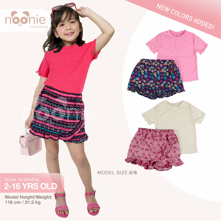 Noonie - Girls Set (2-16Y) - Blouse with Skort Skirt Shorts Ruffles ...