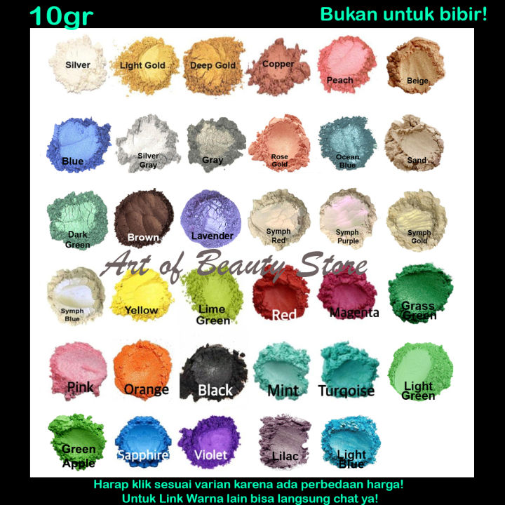 10g Metalic Powder / Mica Powder / Bubuk Metalik Pearl / Shimmer Henna ...