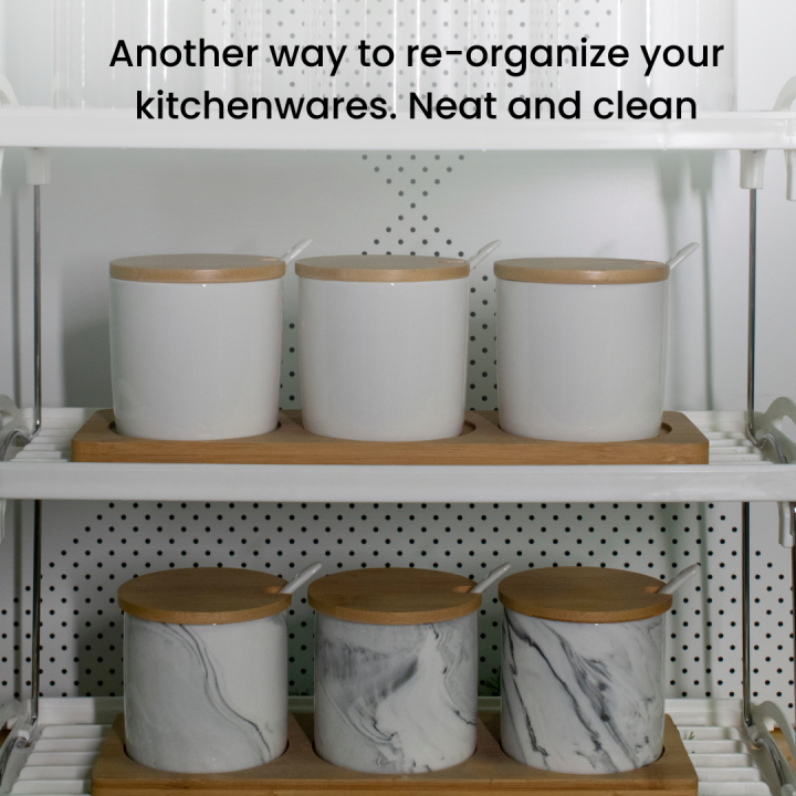 Multifunctional Foldable Kitchen Shelf Dinnerware Storage Stackable ...