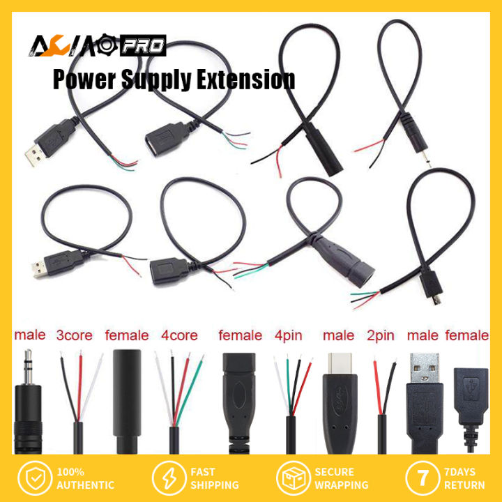 Usb C To 12v 1pc 0.3M/1ft Micro 5pin USB Female Jack 2 Wires Power ...