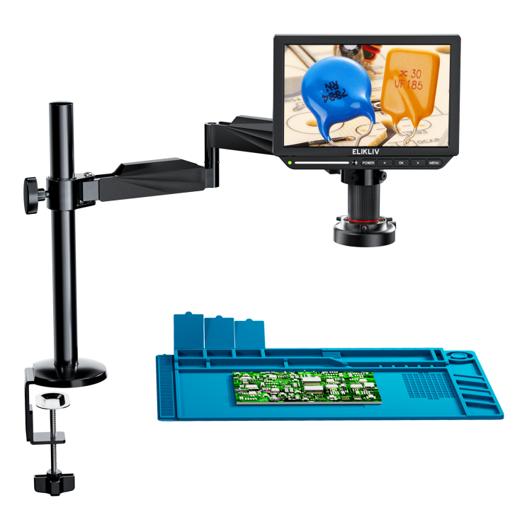 Elikliv EM4K Flex 4K Digital Soldering Microscope 2000X 10.1 Inch HDMI ...