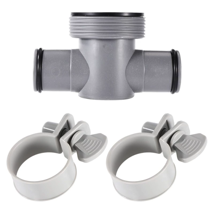 Plastic T Joint Pool Hose Adapter 1.5inch to 1.25inch with O Rings ...