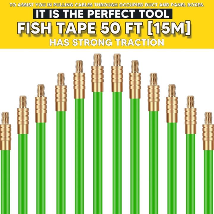 【TTONG Mall】22FT Fiberglass Electrical Wire Running Kit, Wire Fishing ...