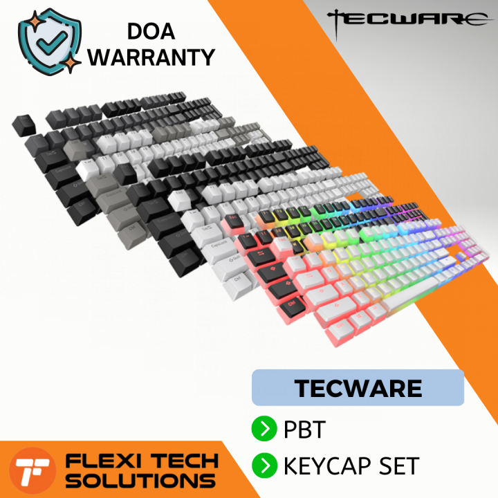 Flexi Tech TECWARE All Durable PBT Keycaps Set Mechanical Keyboard 104 ...