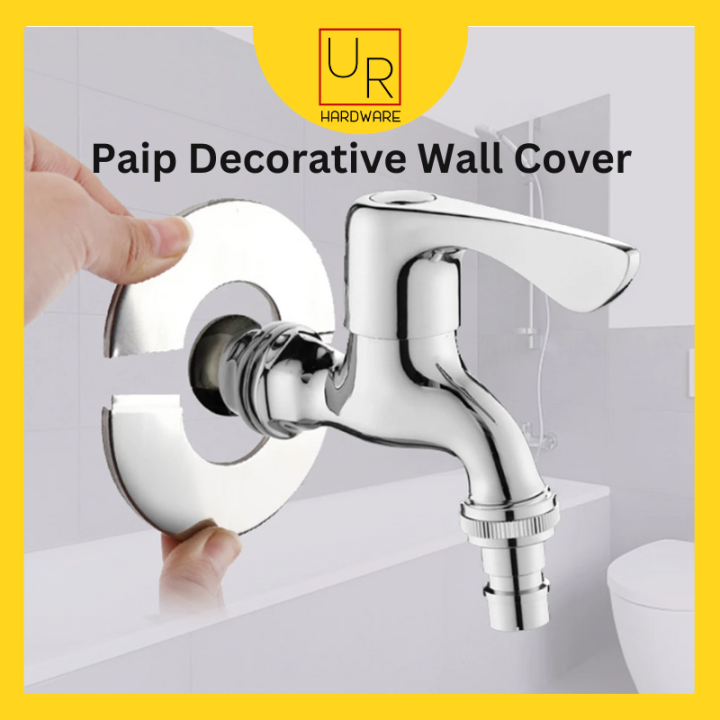 AWM Bathroom Wall Faucet Hole Cover Stainless Steel Water Pipe Wall ...