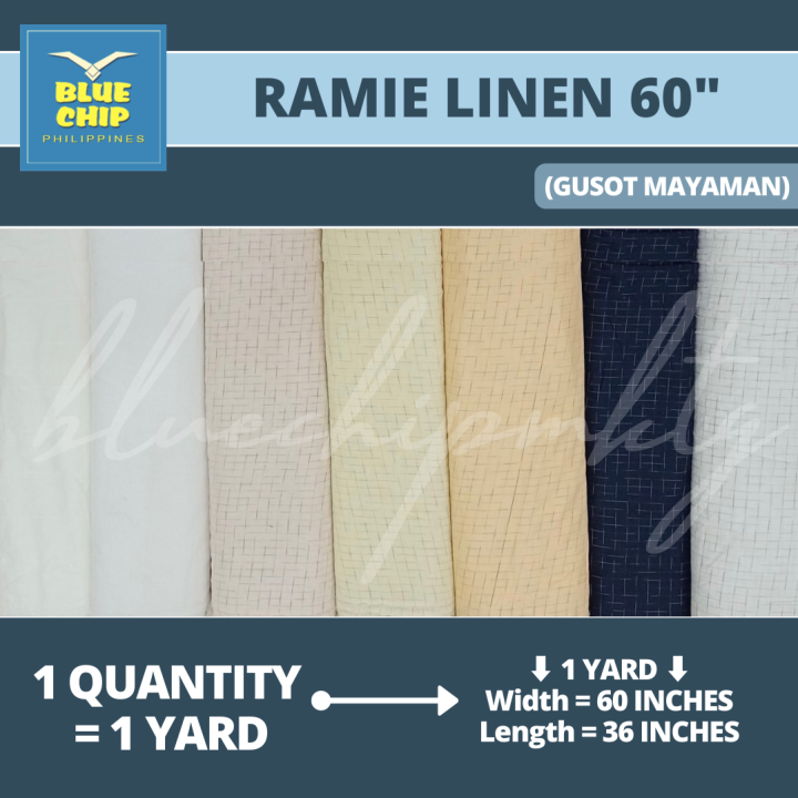 Ramie Linen (Gusot Mayaman) 60" High Quality Fabric Cloth Tela Textile ...