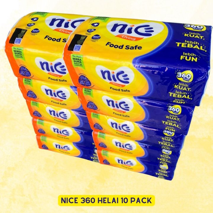 Tisu Facial NICE 360 Helai Multi-Pak 10 Packs 2 Lapis Kemasan Baru ...