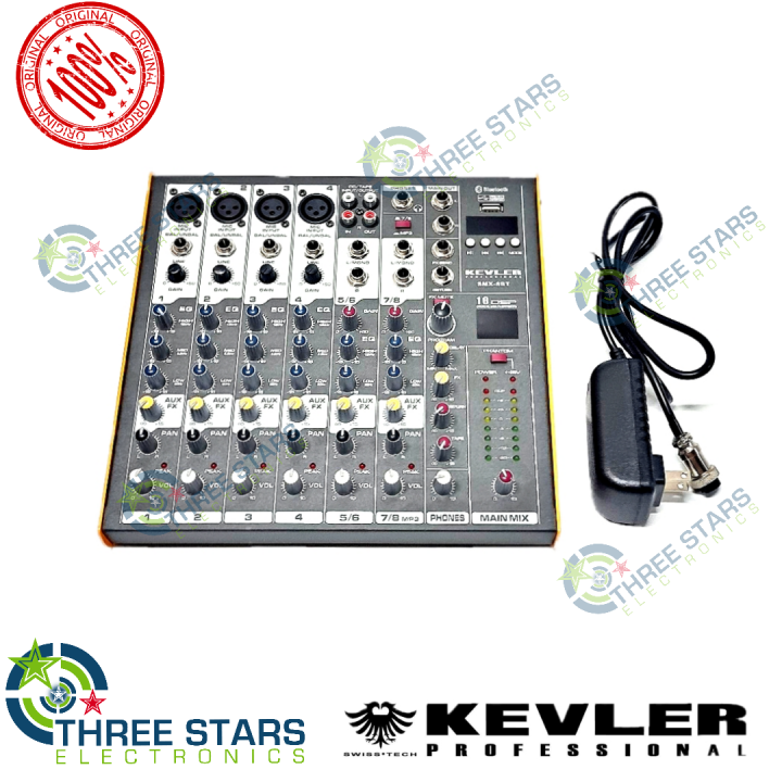 Kevler Professional Mixer SMX-8BT 8 CHANNEL 4 MIC / LINE 2 AUX MIXER Sound System 16 DSP W/ USB ...
