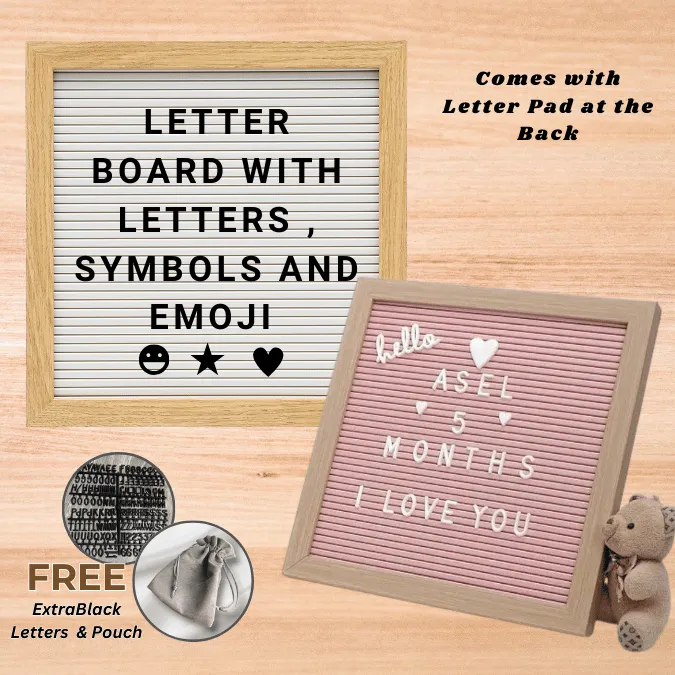 10 x 10 inches Wooden Letter Board Frame with Changeable Letters ...