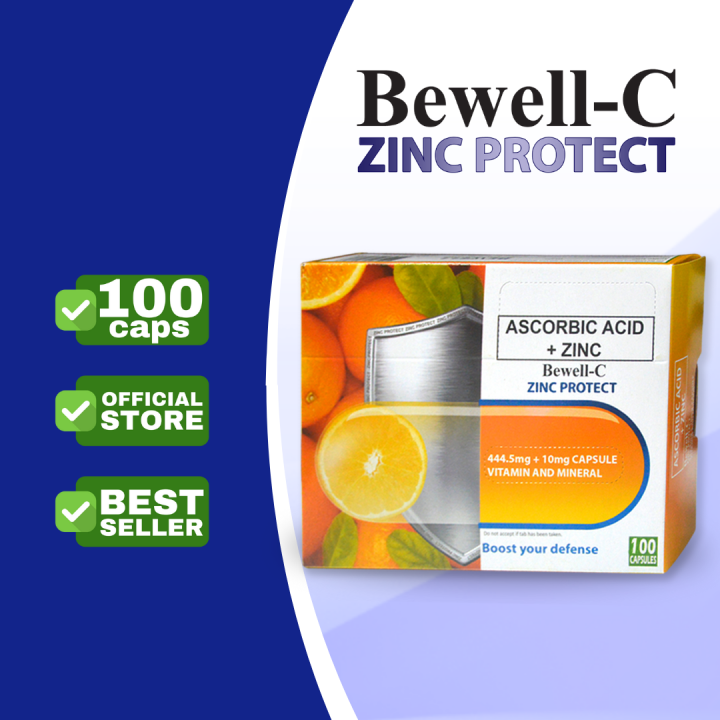 Bewell-C Zinc Protect - Vitamin C (As Sodium Ascorbate "Non-Acidic Vitamin C") + Zinc 500mg ...
