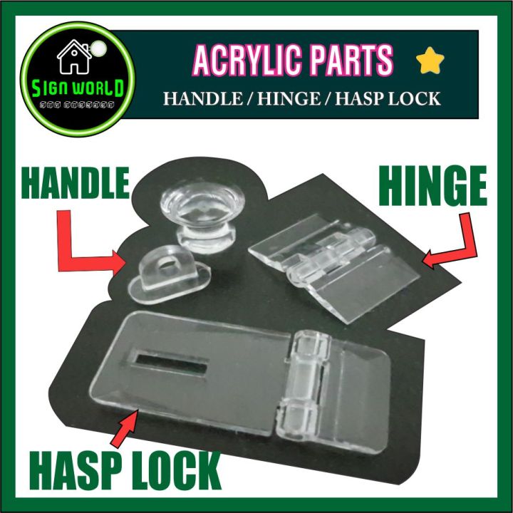 Clear Acrylic Hinge Lock Handle Hasp Folding Knob Concealed hinges ...